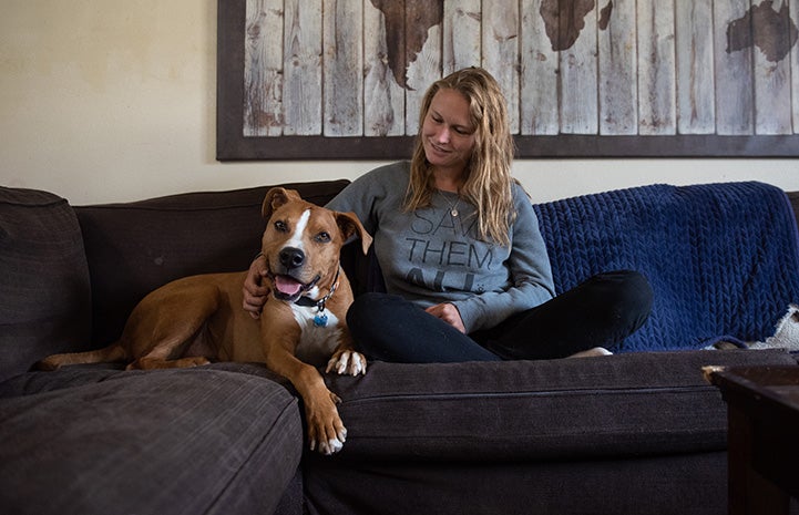 Dog goes from jumpy to cuddly | Best Friends Animal Society